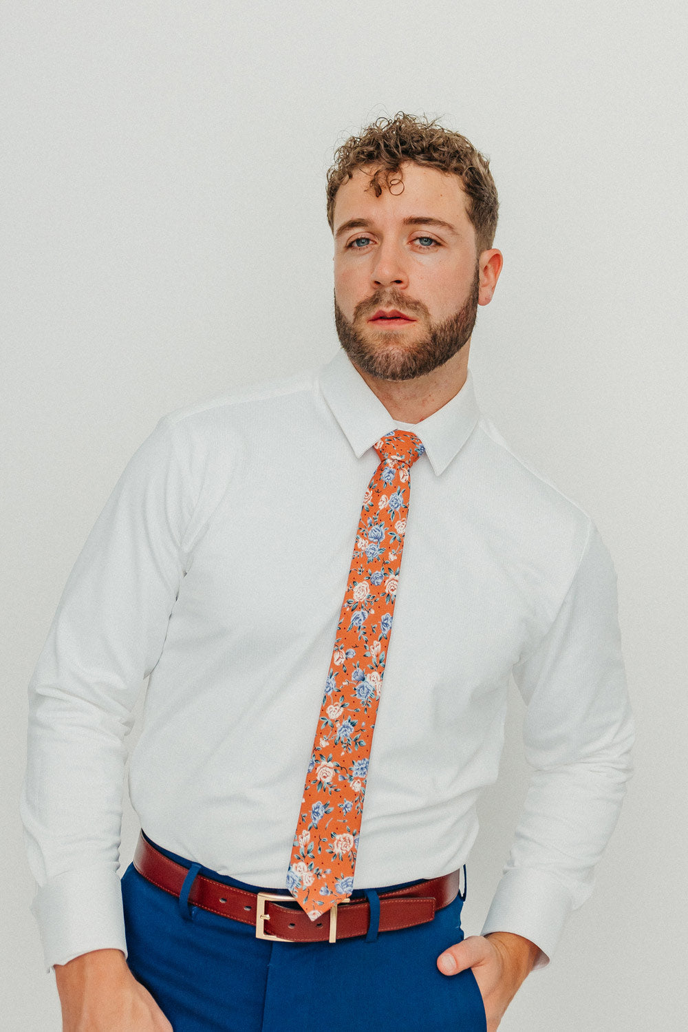 DAZI - Western - Floral Skinny Tie